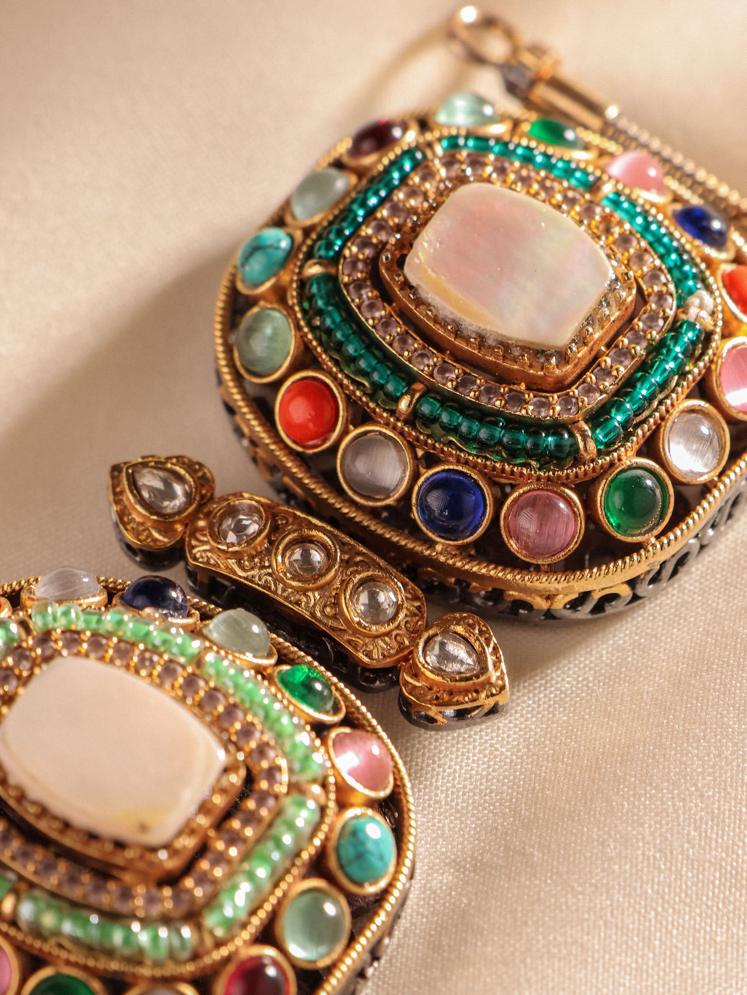 Navratna Noor Statement Bracelet